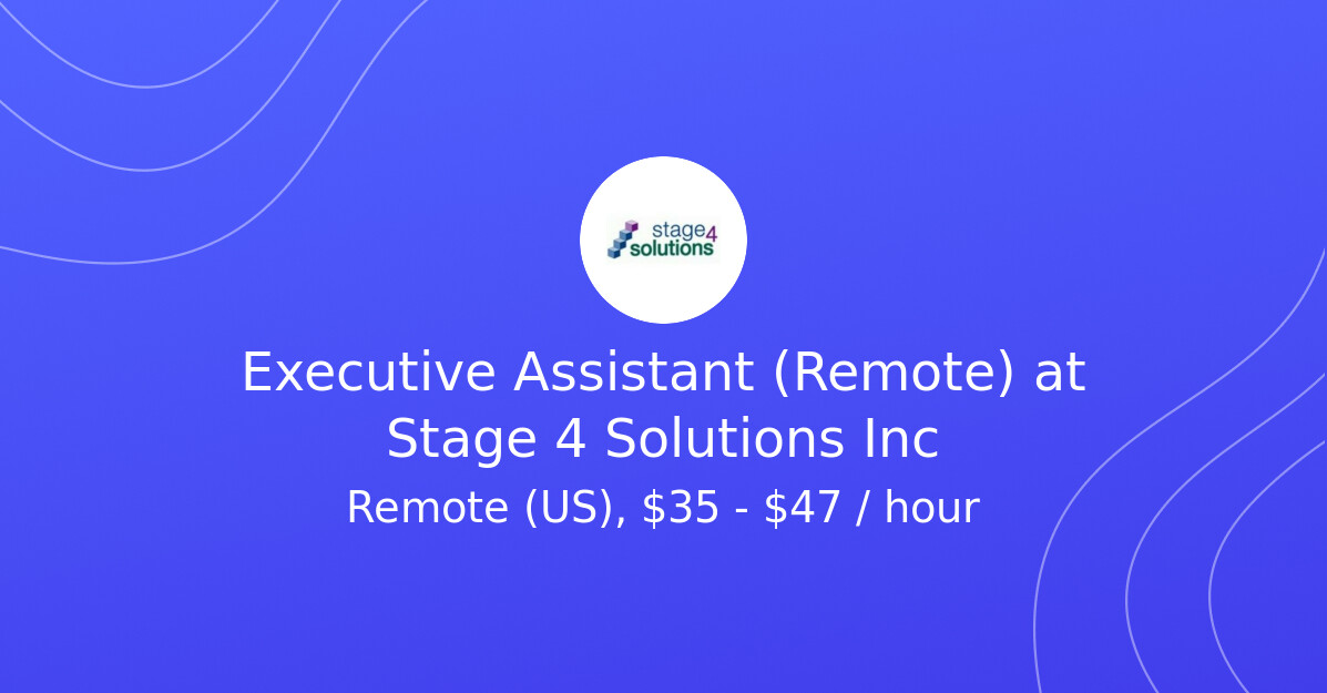 Executive Assistant (Remote) at Stage 4 Solutions Inc - Work From Home Indonesia