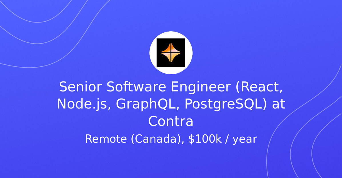 Senior Software Engineer (React, Node.js, GraphQL, PostgreSQL) at ...